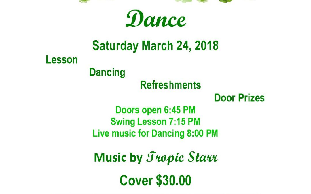 luck of the Irish Social Dance Flyer - Phill's Ballroom Dance Studio